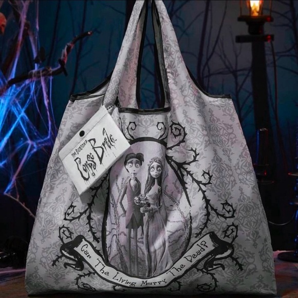 Disney | Bags | New Disney Corpse Bride Foldable Tote Bag In Pouch ...